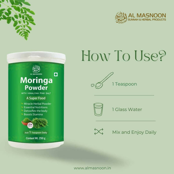 Buy Al Masnoon Moringa Powder With Himalayan Pink Salt Online at Best ...