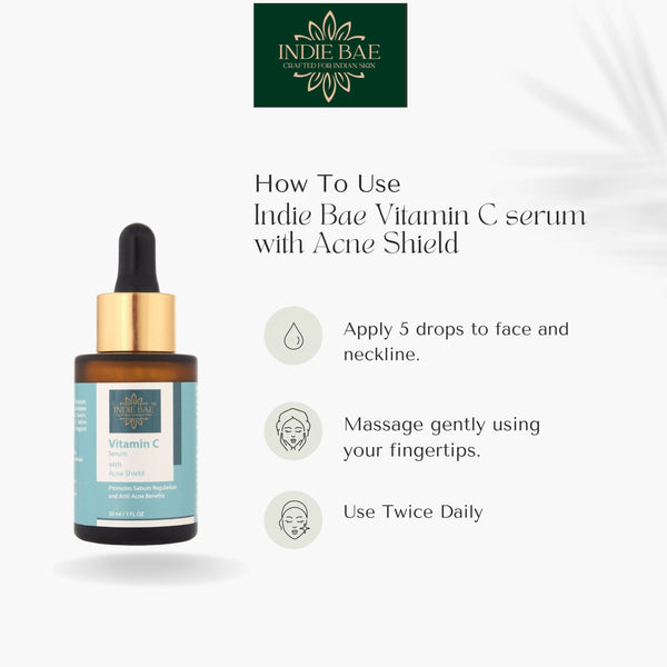 Buy Indie Bae Crafted For Indian Skin: Vitamin C Serum With AcneShield