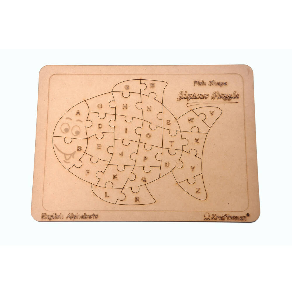 Buy Kraftsman English Alphabets Wooden Jigsaw Puzzles Fish Shape Puzzle ...
