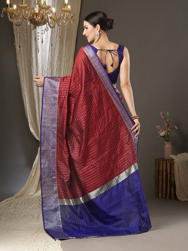 description saree mall checked zari festive sarees product details ...