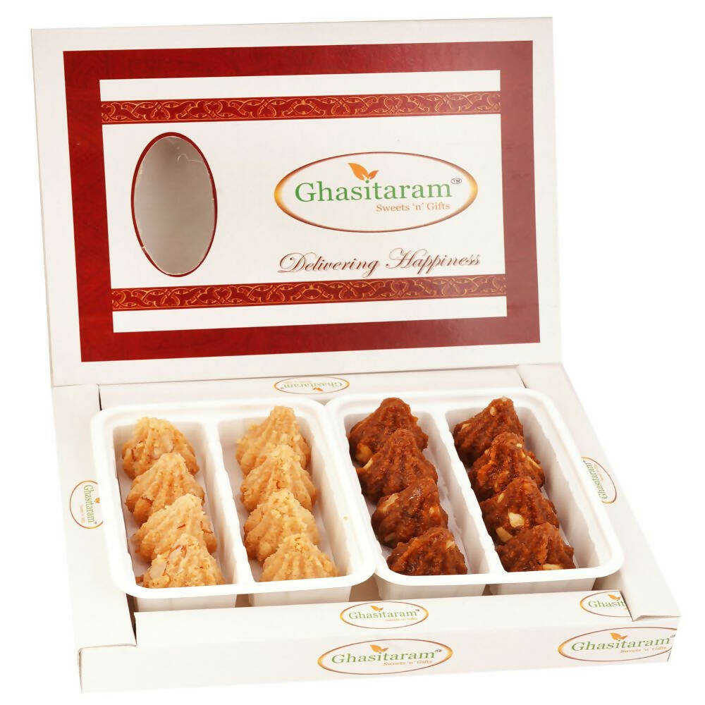 Buy Ghasitaram White Box of Dodha Barfi and Milk Cake Modaks Online at ...