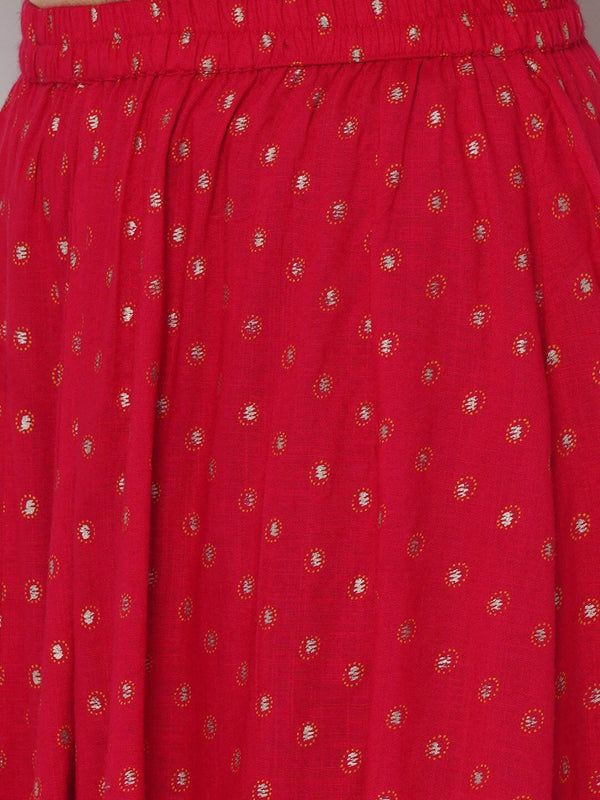 Buy Kalini Women Pink Ethnic Motifs Printed Layered Gotta Patti Kurta