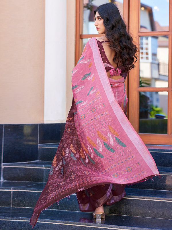 Buy Kalini Floral Printed Zari Sarees Online at Best Price | Distacart