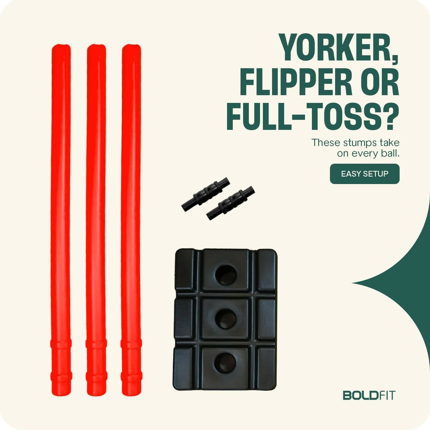 Buy Boldfit Cricket Stumps with Stand & Bails - Red Online at Best ...