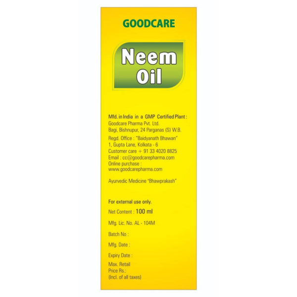 description baidyanath goodcare neem oil 50 ml 100 ml about this product goodcare neem oil is ...