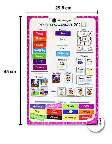 Buy iLearnngrow Kids Home Calendar - Day, Date, Month, Weather Online