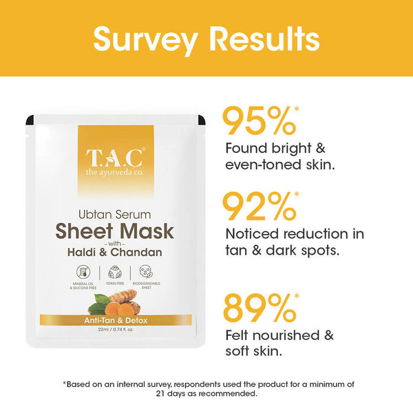 tac the ayurveda co ubtan serum sheet mask with sandalwood saffron turmeric
