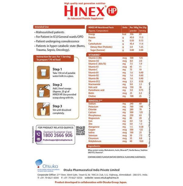 Buy Hinex HP High Protein Powder - Vanilla Flavor Online at Best Price ...