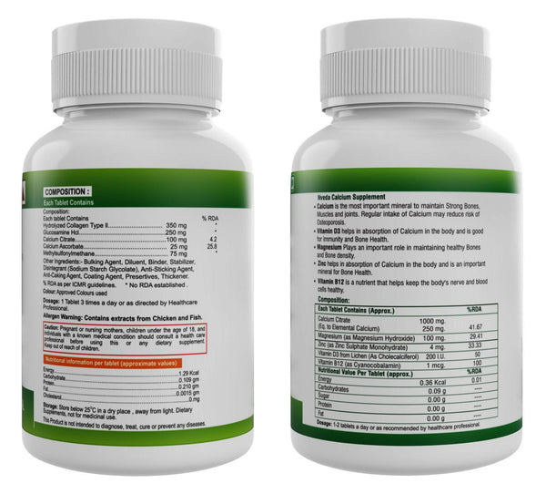 Buy Nveda Joint Support Tablets and Calcium, Magnesium, Zinc, Vit D ...