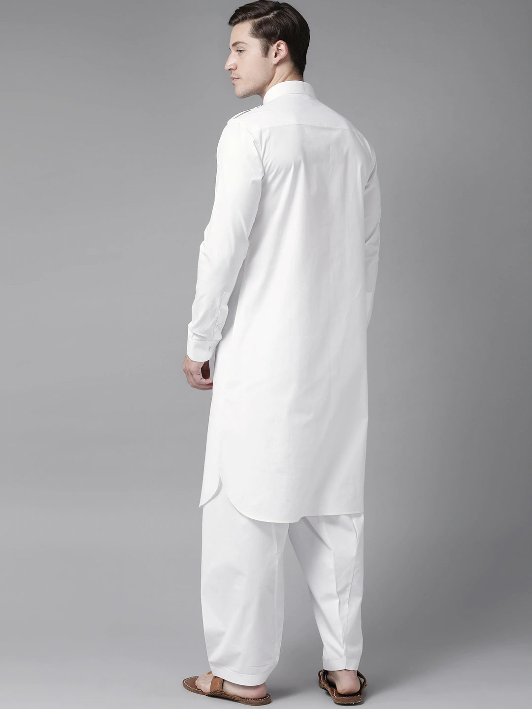 Buy NOZ2TOZ Men White Pathani Kurta with Salwar Online at Best Price ...