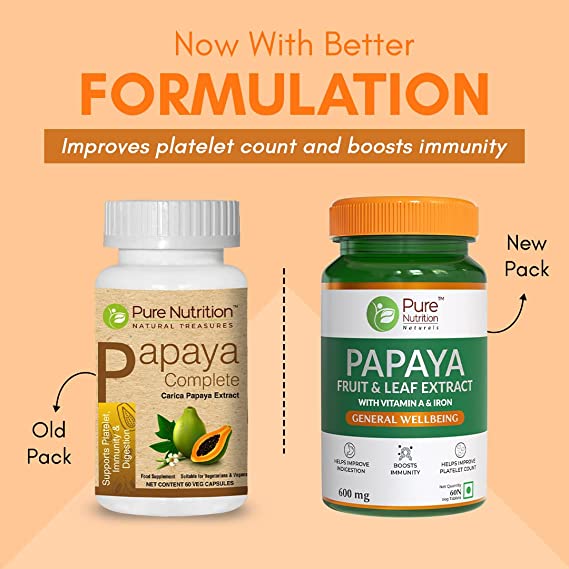 Buy Pure Nutrition Papaya Leaf & Fruit Extract Veg Capsules Online at ...
