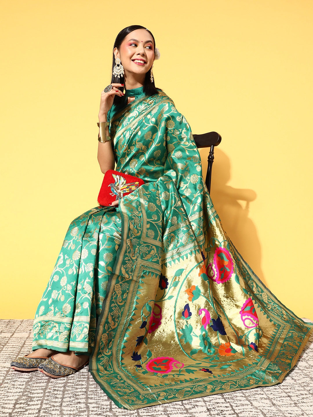 Saree Mall Ethnic Motifs Saree With Woven Design Border