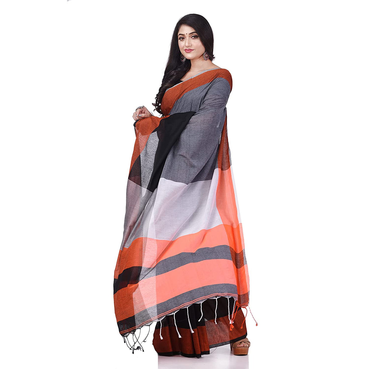 Buy Desh Bidesh Women's Bengal Handloom Pure Cotton Saree Fancy Color ...