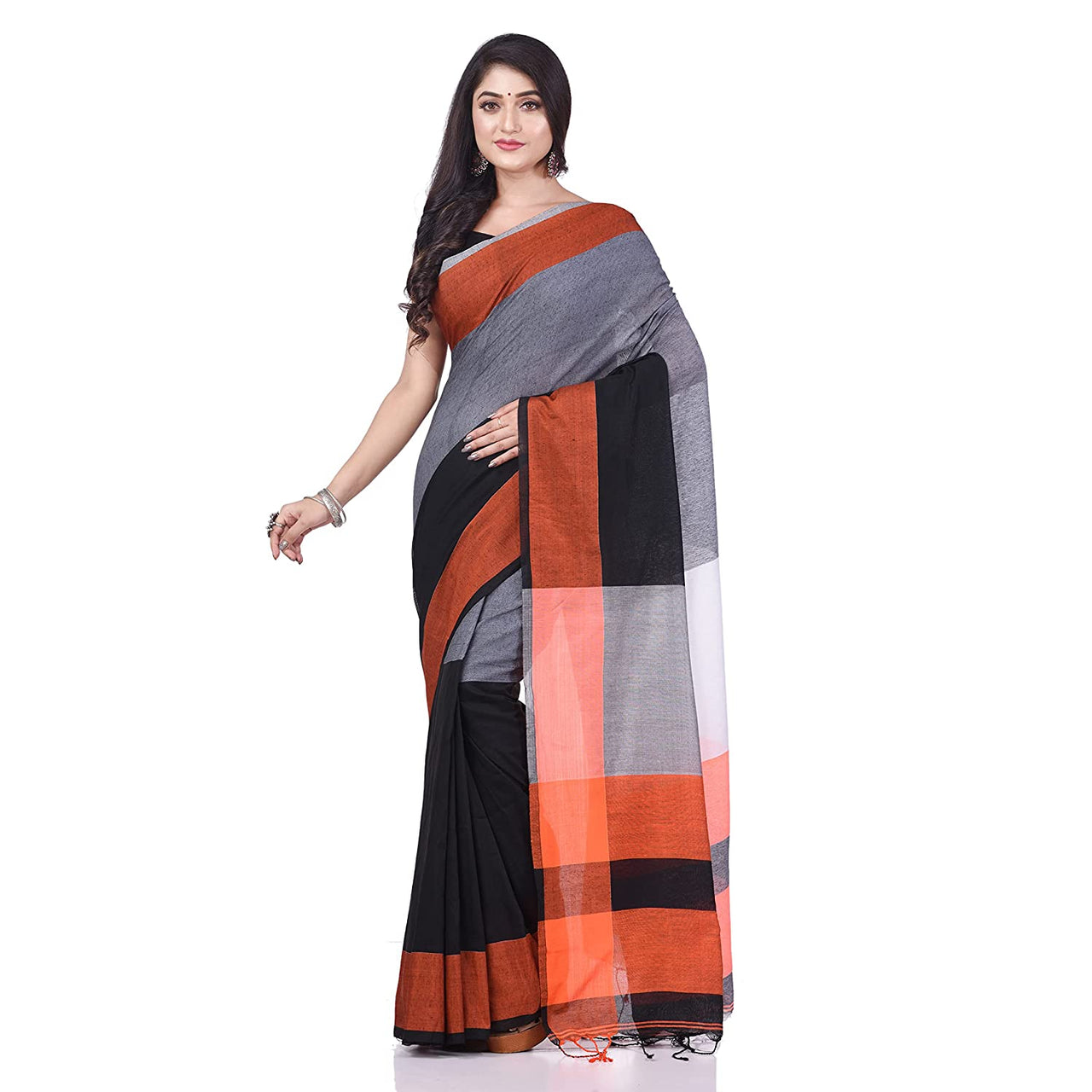Buy Desh Bidesh Women's Bengal Handloom Pure Cotton Saree Fancy Color ...