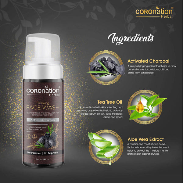 Buy Coronation Herbal Activated Charcoal Foaming Face Wash Online at ...