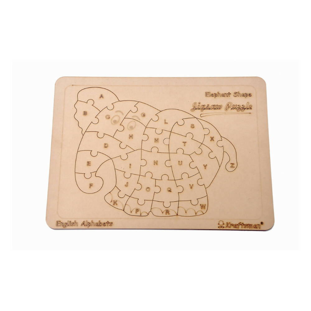 Buy Kraftsman English Alphabets Wooden Jigsaw Puzzles Elephant Shape ...