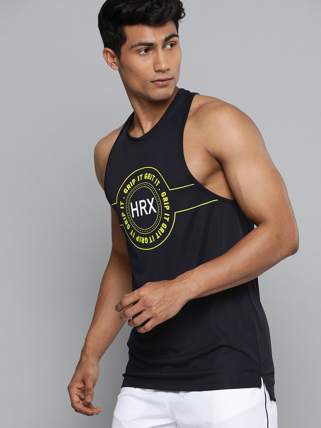 Buy HRX by Hrithik Roshan Training Men Black Rapid-Dry Typography ...