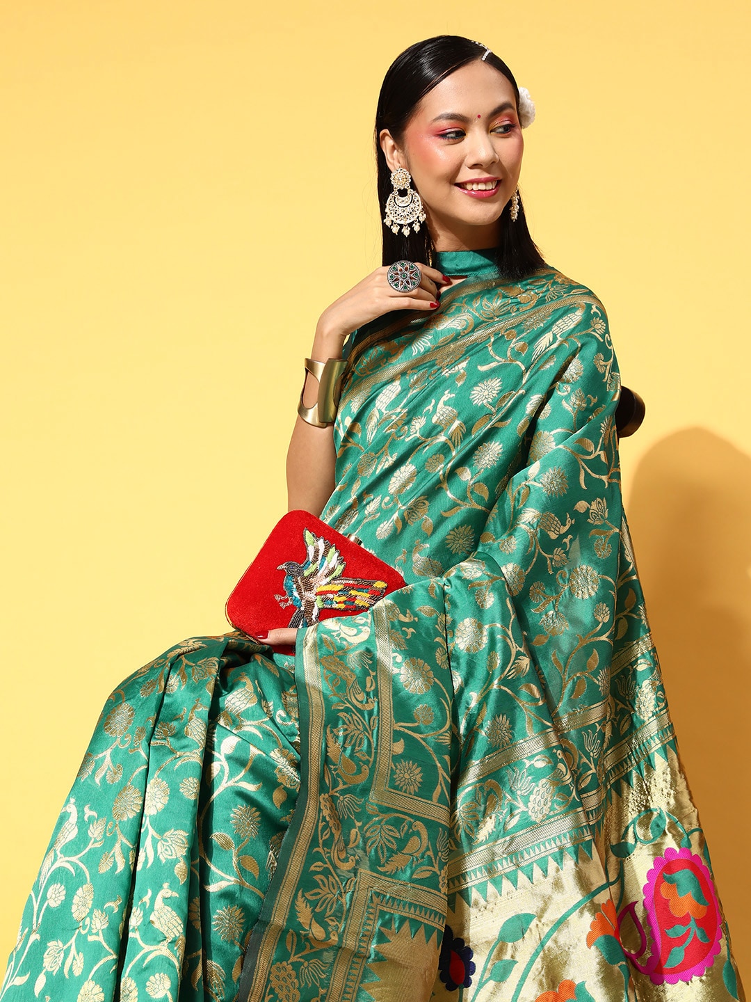 Saree Mall Ethnic Motifs Saree With Woven Design Border
