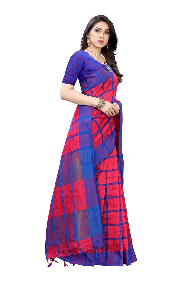 Buy Vamika Pink Cotton Silk Weaving Saree (SATURN PINK) Online at Best ...