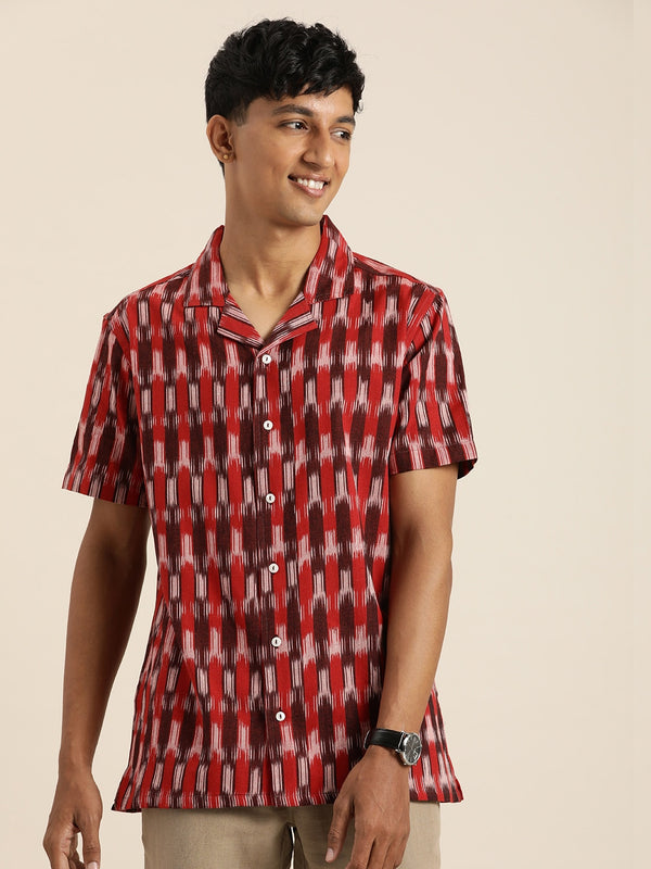 description taavi ikat pure cotton cuban collar shirt product details ...