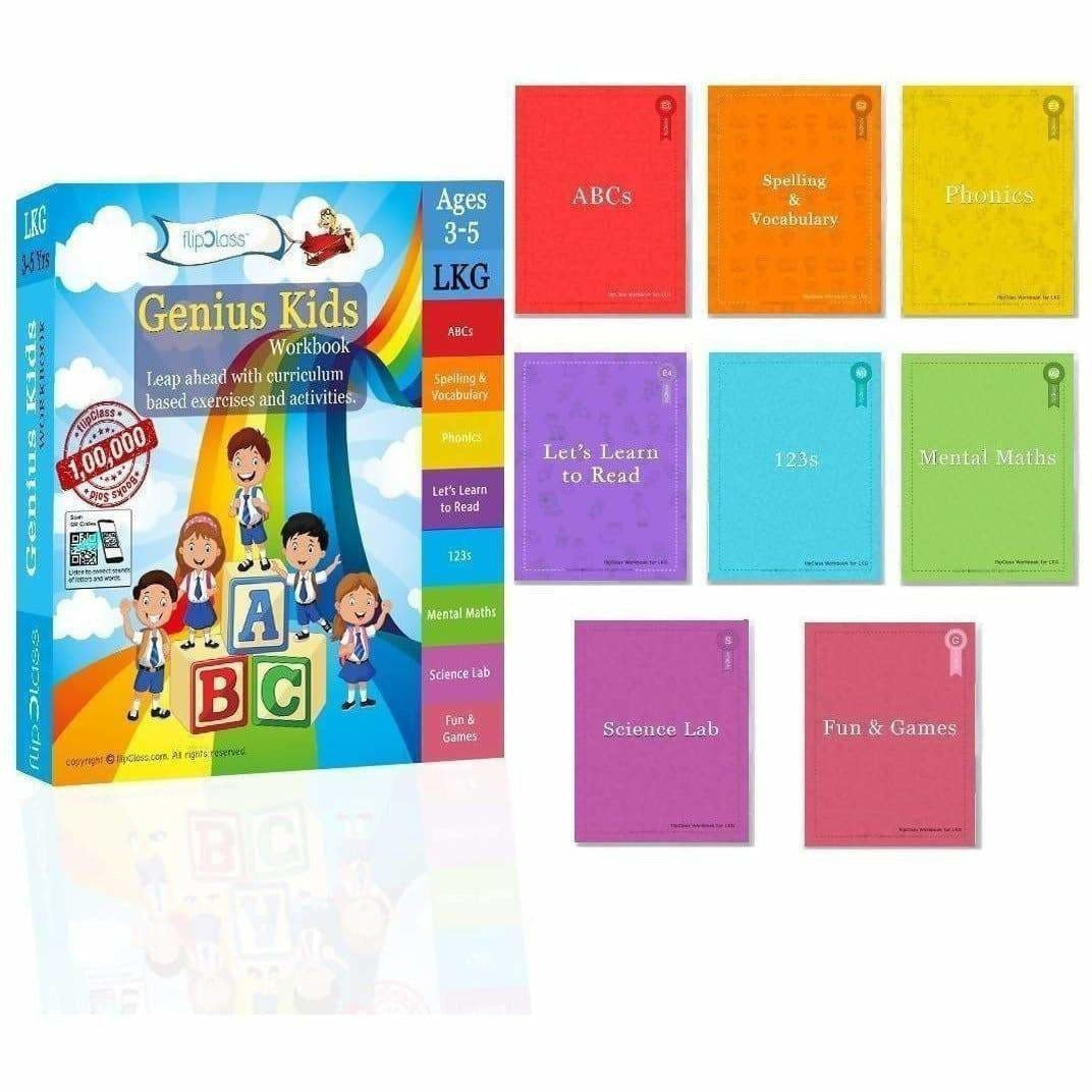Genius Kids Worksheets for Lkg - Set of 8 Workbooks for LKG, KG-1