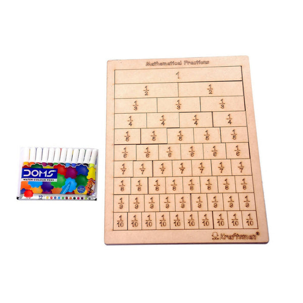 description kraftsman mathematics fractions learning strips and bars ...