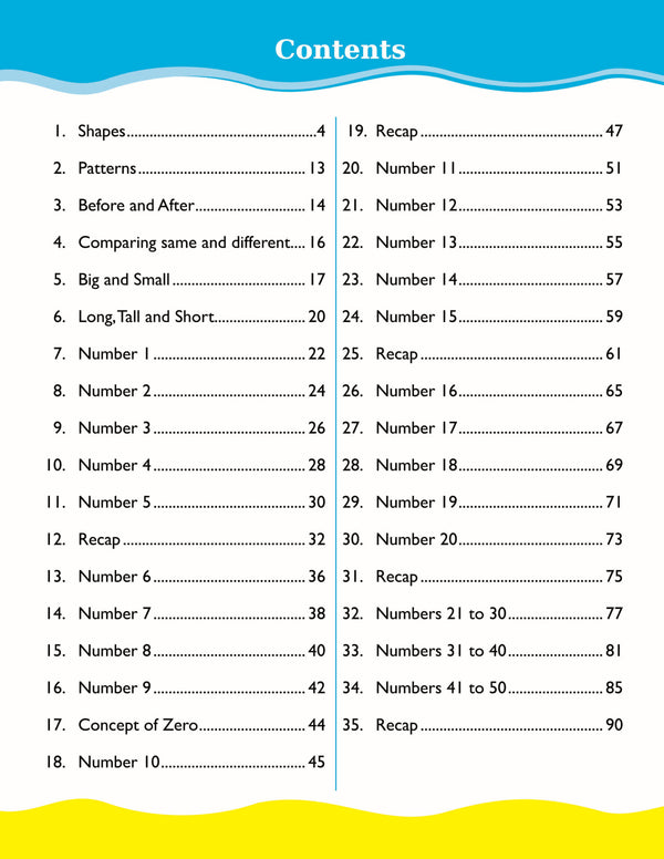 Buy Cardinal Mathematics Primer A|Junior KG|Pattern & Shapes|Number 1 ...