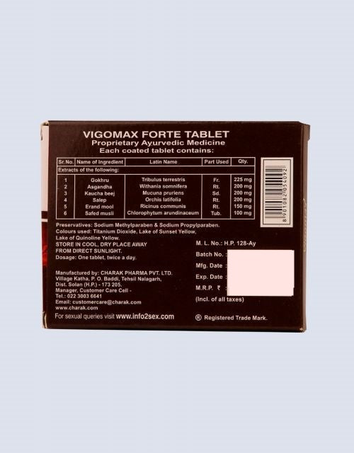 Buy Charak Pharma Vigomax Forte Tablets Online at Best Price | Distacart