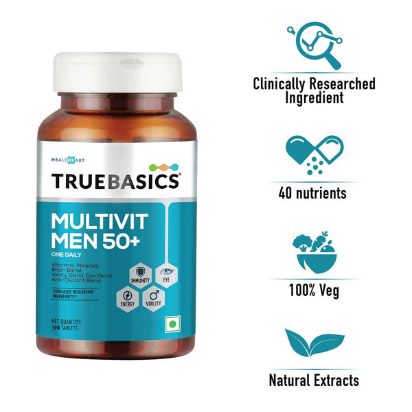 Buy TrueBasics Multivit Men 50+ One Daily Tablets Online at Best Price ...