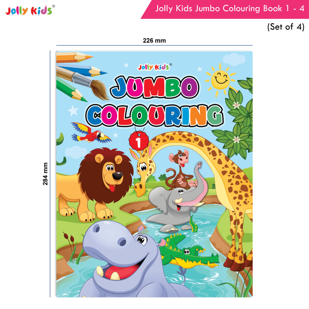 Buy Jolly Kids Jumbo Colouring Books For Kids Set of 4|130 Fun Learnig ...