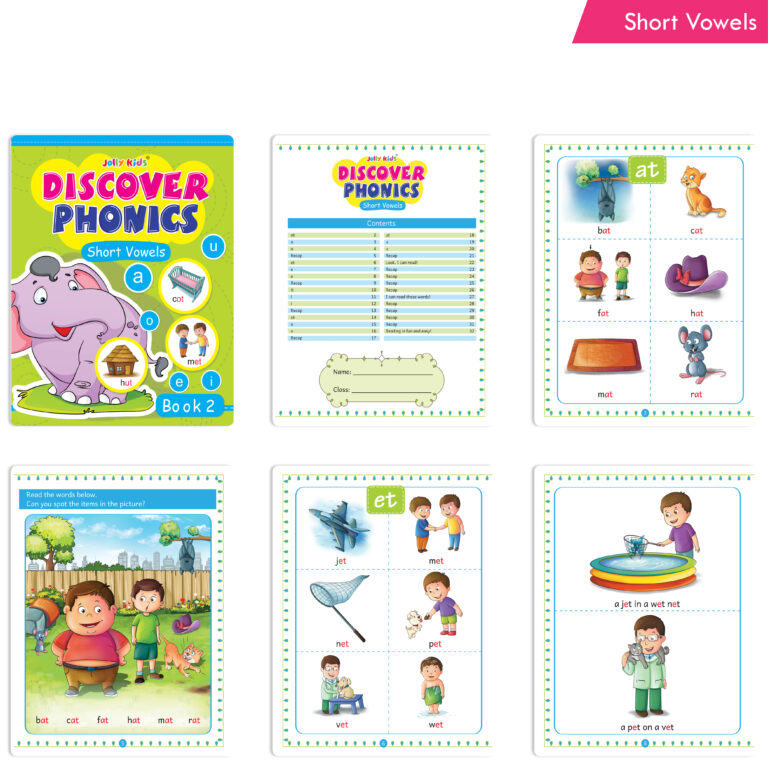 description jolly kids discover phonics book set set of 5 vowel letter ...