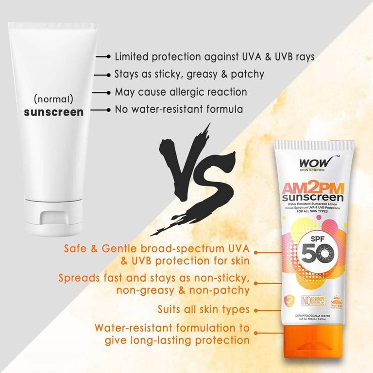 Wow Skin Science AM2PM SPF50 Water Resistant & Mineral Oil Sunscreen L