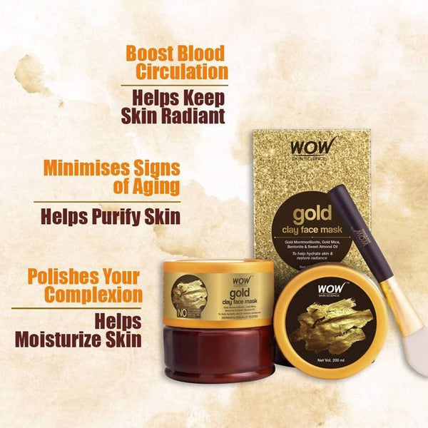 Buy Wow Skin Science Gold Clay Face Mask-200 Ml Online