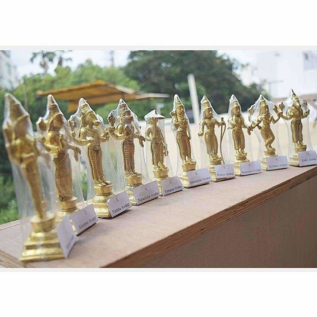 Dasavathara 10 Avathara's of Lord Vishnu-Brass Statue Set In USA, Canada
