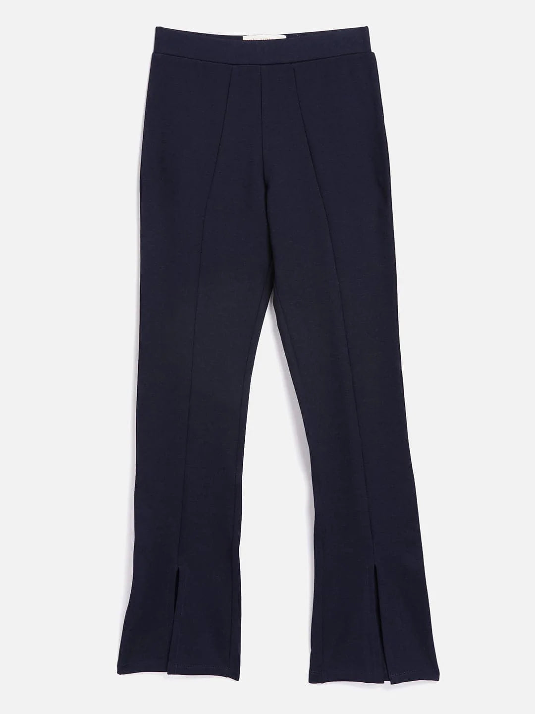 Buy Lyush Navy Front Slit Bell Bottom Pants For Girls Online at Best ...