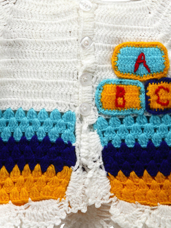 Buy Chutput Kids White Coloured Solid Pullover with ABC Detail Online ...