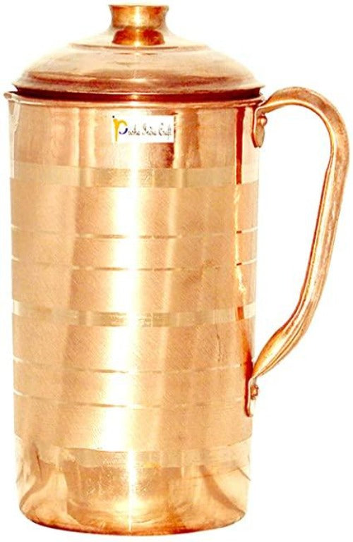 Buy Pure Copper Water Jug With Handles And Lid Online at Best Price