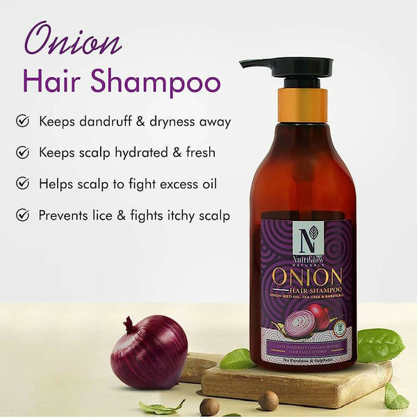 Buy NutriGlow NATURAL'S Onion Hair Shampoo Online at Best Price | Distacart