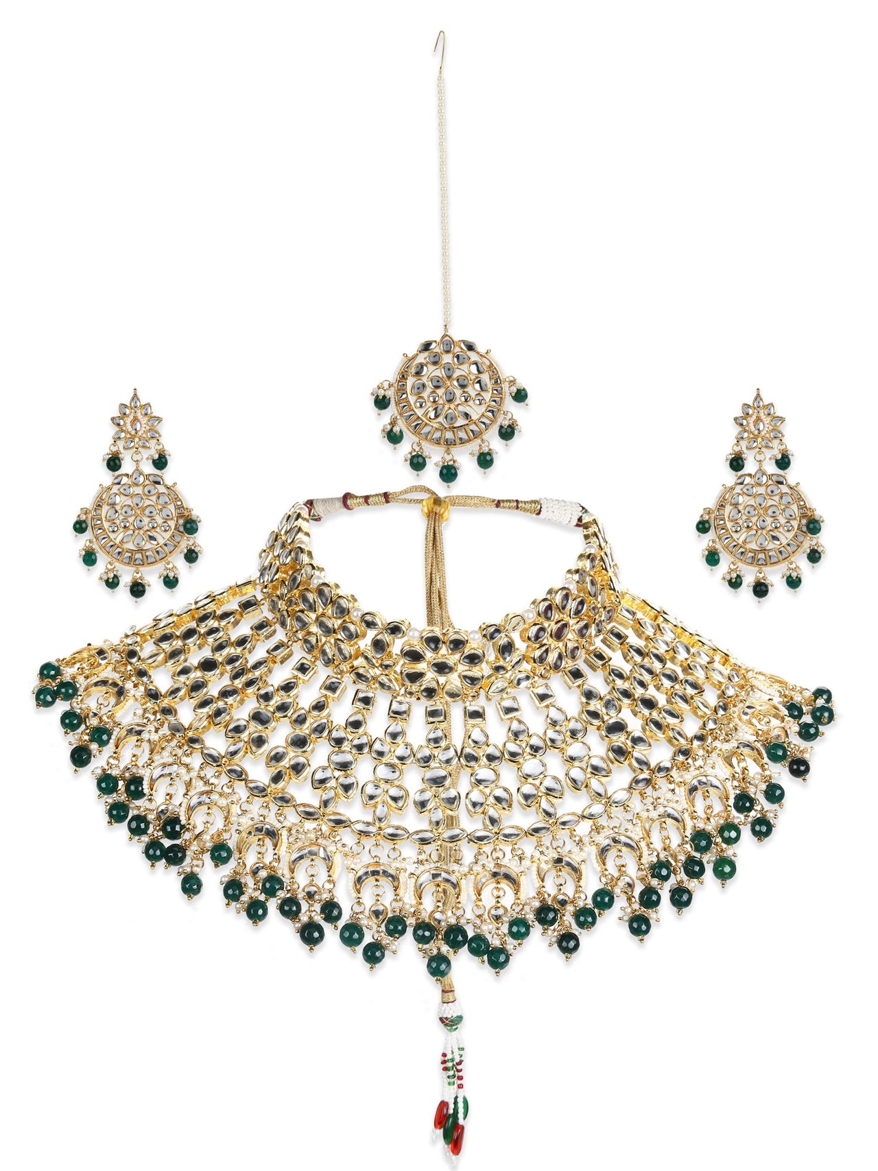 Buy Gold Plated Gold Kundan Studded Maharani Jewellery Set Ruby Raang Online at Best Price Distacart