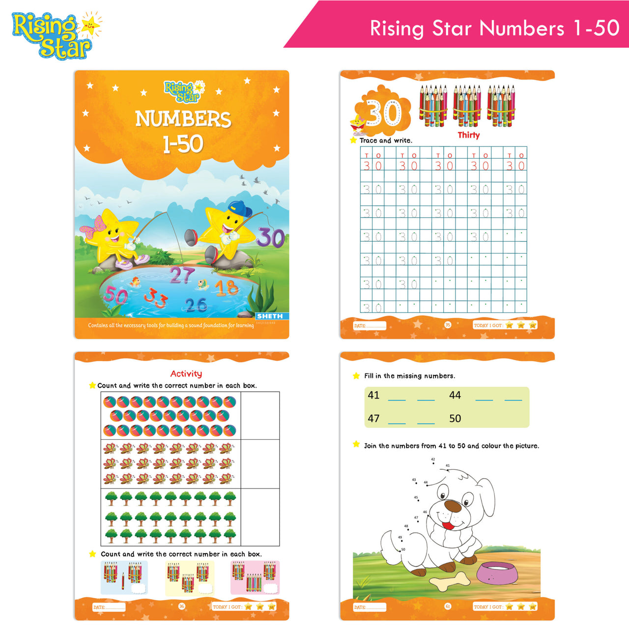 Buy Rising Star Fun Learning Junior KG Books Set of 6 Ages 4-5 Years ...