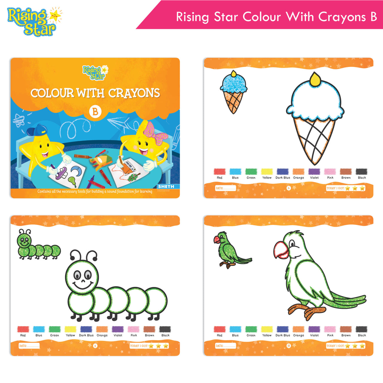 Buy Rising Star Fun Learning Junior KG Books Set of 6 Ages 4-5 Years ...