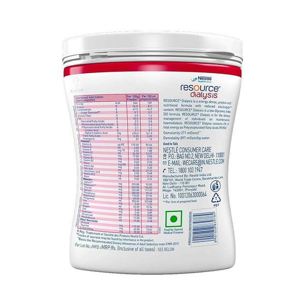 Buy Nestle Resource Dialysis Protein Powder - Vanilla Flavor Online.