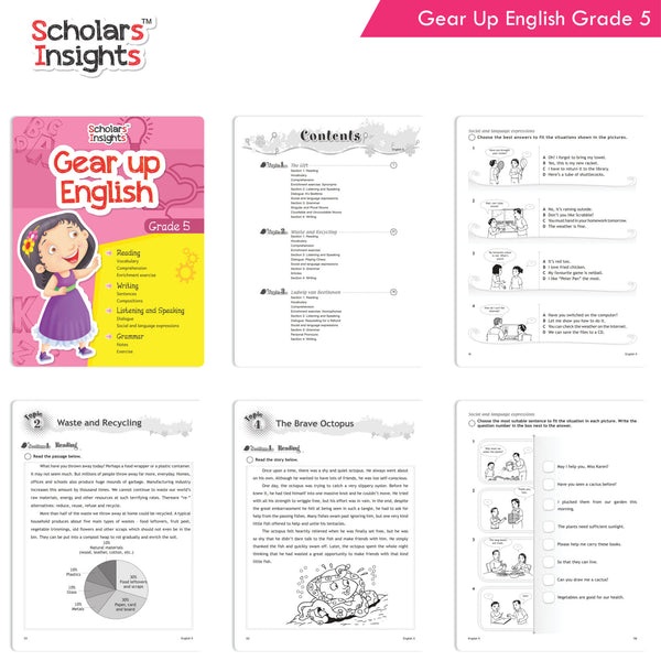 description scholars insights gear up english maths grade 5 books set ...