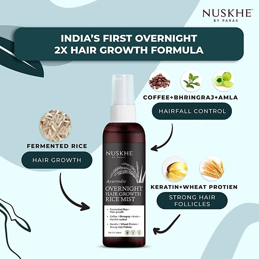 Buy Nuskhe By Paras Ayurvedic Overnight Hair Growth Rice Mist Online at ...