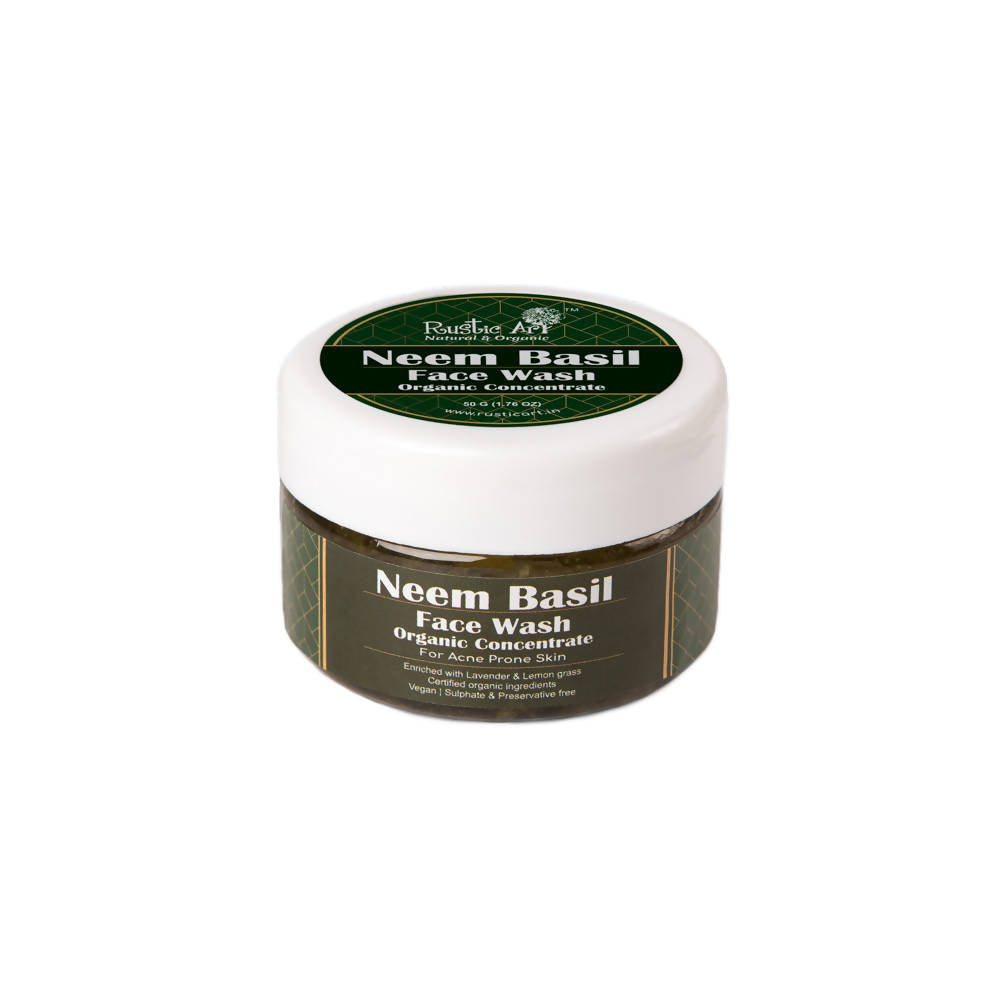 Buy Rustic Art Neem Basil Face Wash Organic Concentrate Online at Best ...