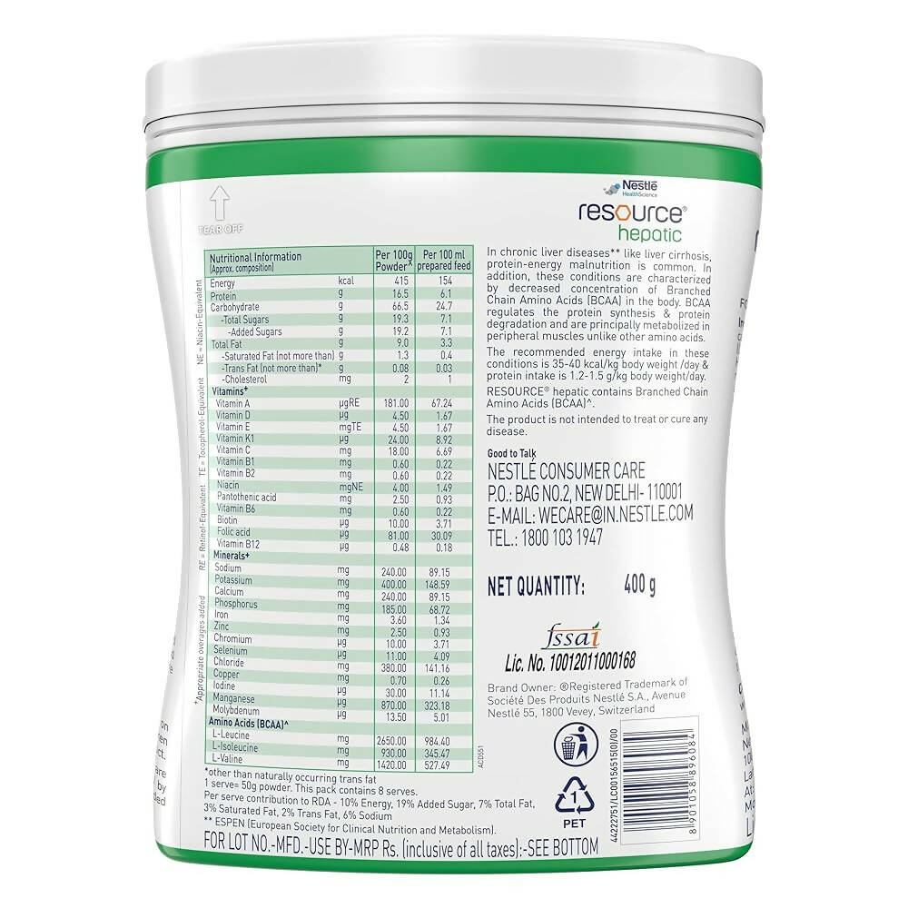 description nestle resource hepatic protein powder vanilla flavor ...