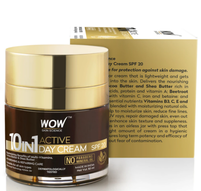 description wow skin science 10 in 1 active day cream spf 20 : 50 ml ...