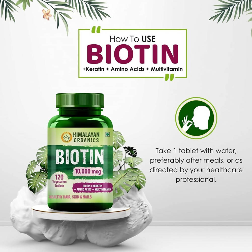 Buy Himalayan Organics Biotin 10000 Mcg with Keratin, Amino Acids ...