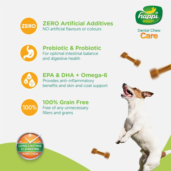 Buy Happi Doggy Dental Chew Care Immune Support Turmeric & Shiitake ...