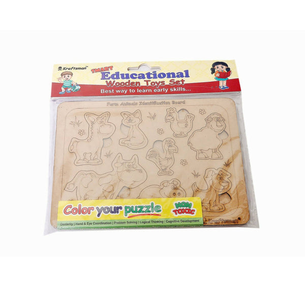 description kraftsman farm animals identification puzzle board with ...